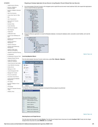 Migrating an essbase application across servers using migration wizard (shared services security ...