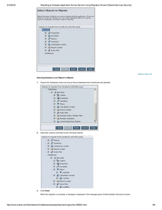 Migrating an essbase application across servers using migration wizard (shared services security ...