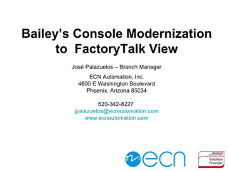 Migrating Bailey Consoles R1 | PPT | Industrial Property | Real Estate