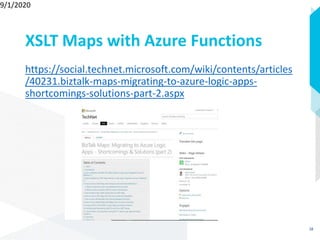 Migrating BizTalk Solutions to Azure: Mapping Messages | Integration Monday | PPTX