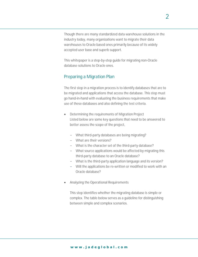Migrating Data Warehouse Solutions from Oracle to non-Oracle Databases ... Migrating Data Warehouse Solutions from Oracle to non-Oracle Databases ...