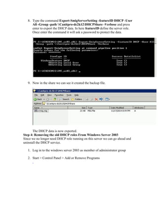 Migrating dhcp from windows server 2003 to 2012 r2 | DOC | Operating Systems | Computer Software ...