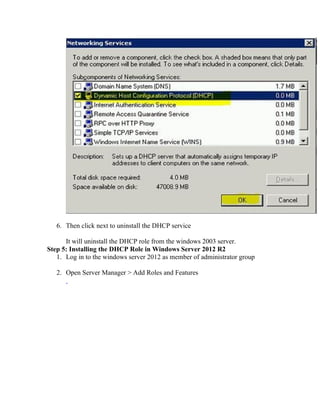 Migrating dhcp from windows server 2003 to 2012 r2 | DOC | Operating Systems | Computer Software ...