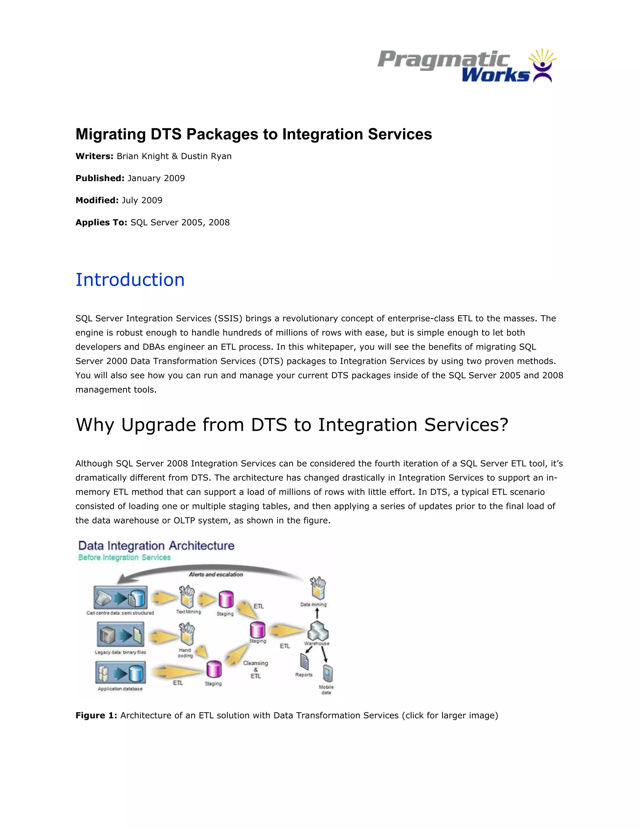 Migrating DTS to SSIS | PDF