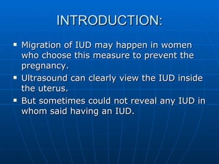 Intraabdominal Migrating of Intrauterine Contraceptive Devices (IUD) | PPT