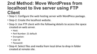 Migrating localhost to server | PPT