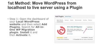 Migrating localhost to server | PPT
