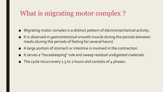 Migrating motor complex | PPTX | Biological Sciences | Science