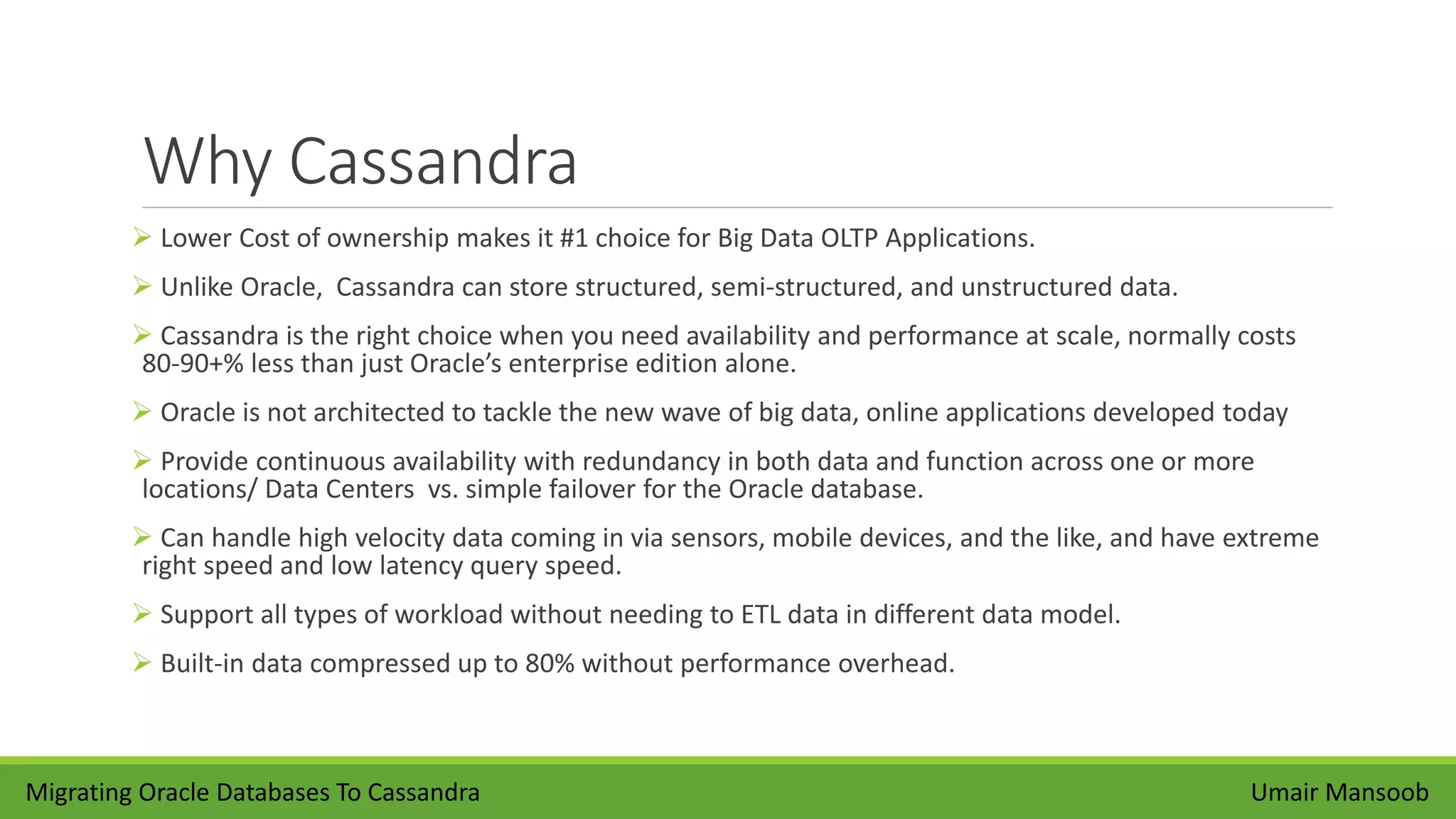 Migrating Oracle database to Cassandra | PPT Migrating Oracle database to Cassandra | PPT