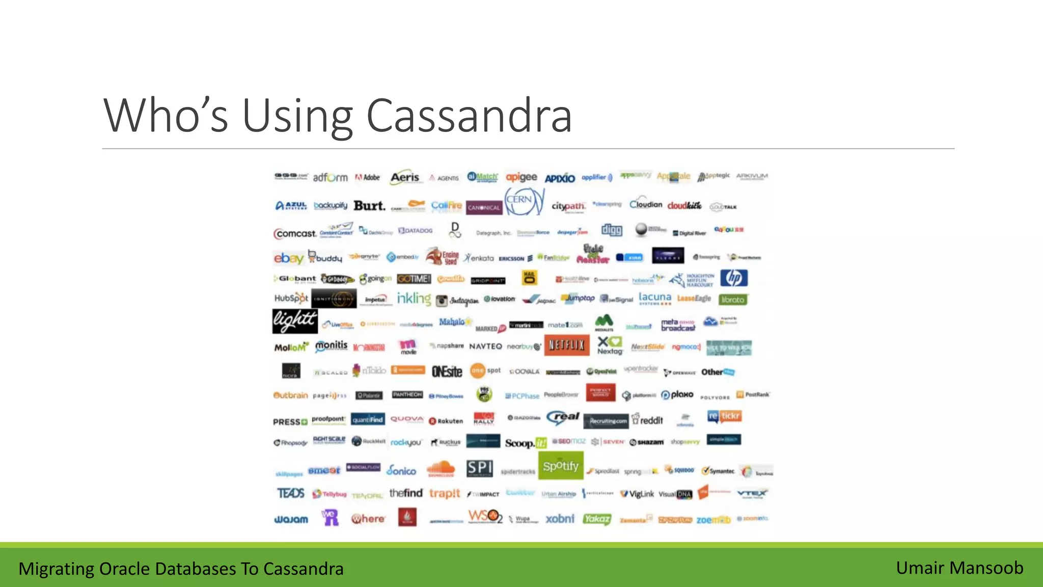 Migrating Oracle database to Cassandra | PPT