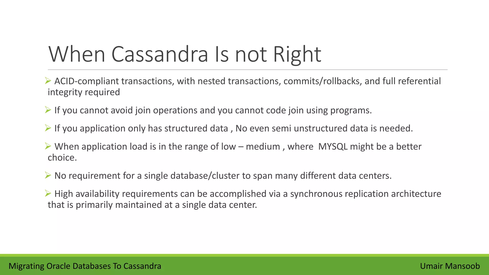 Migrating Oracle database to Cassandra | PPT Migrating Oracle database to Cassandra | PPT