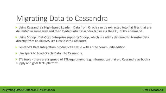 Migrating Oracle database to Cassandra | PPT Migrating Oracle database to Cassandra | PPT