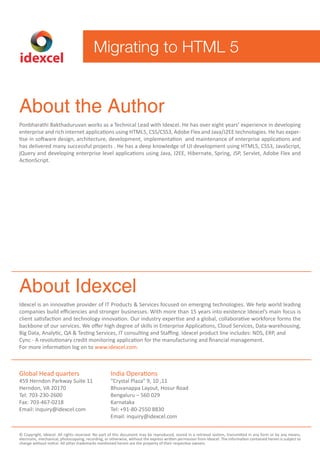 Migrating to HTML5, Migrating Silverlight to HTML5, Migration Applications to HTML5, Future of ...