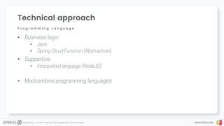 Migrating a modern spring web application to serverless | PPT