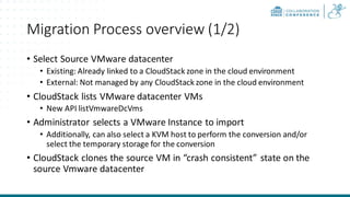 Migrating VMware Infra to KVM Using CloudStack - Nicolas Vazquez - ShapeBlue | PDF