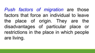 HUMAN MIGRATION (APPLIED ECONOMICS) | PPT