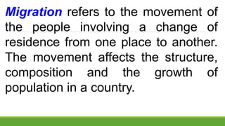 HUMAN MIGRATION (APPLIED ECONOMICS) | PPT