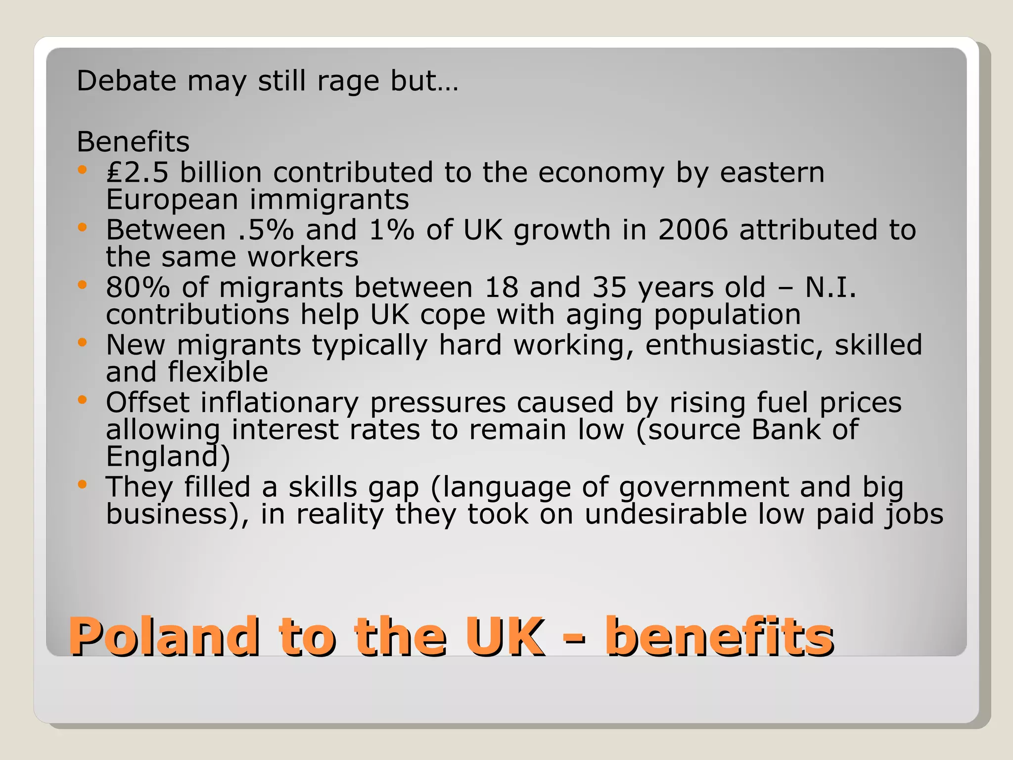 Migration Case Study Poland To Uk | PPT