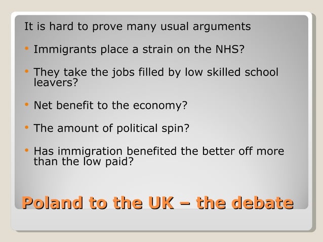 Migration Case Study Poland To Uk | PPT
