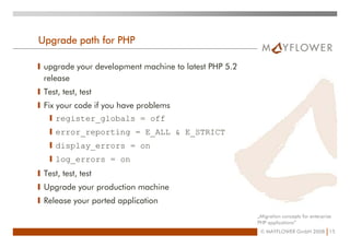 Migration Concepts For Enterprise PHP Applications | PDF