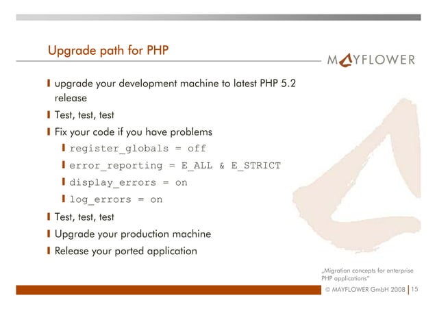 Migration Concepts For Enterprise PHP Applications | PDF