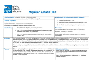 Migration of birds -- Science lesson-plan. | PPT