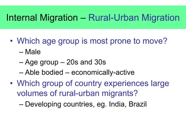 Migration | PPTX | Land and Farms | Real Estate