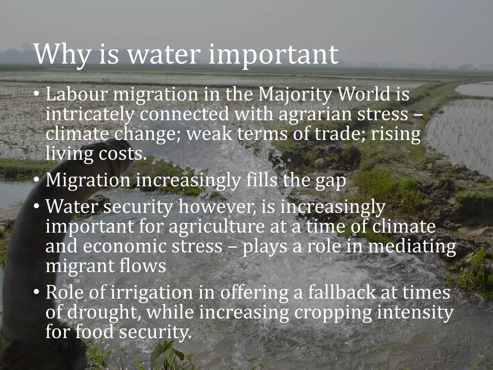 Migration, agrarian transition and water management in an era of globalisation and climate ...