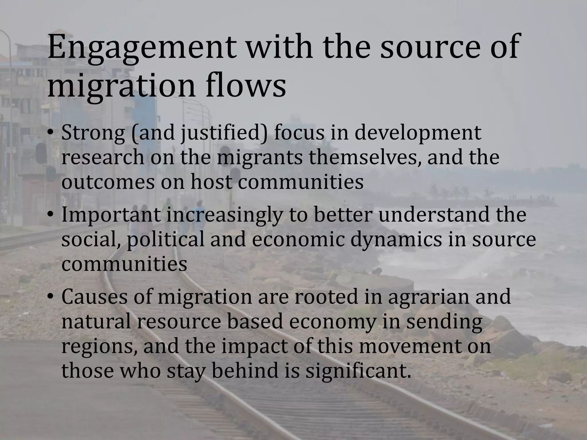 Migration, agrarian transition and water management in an era of ...