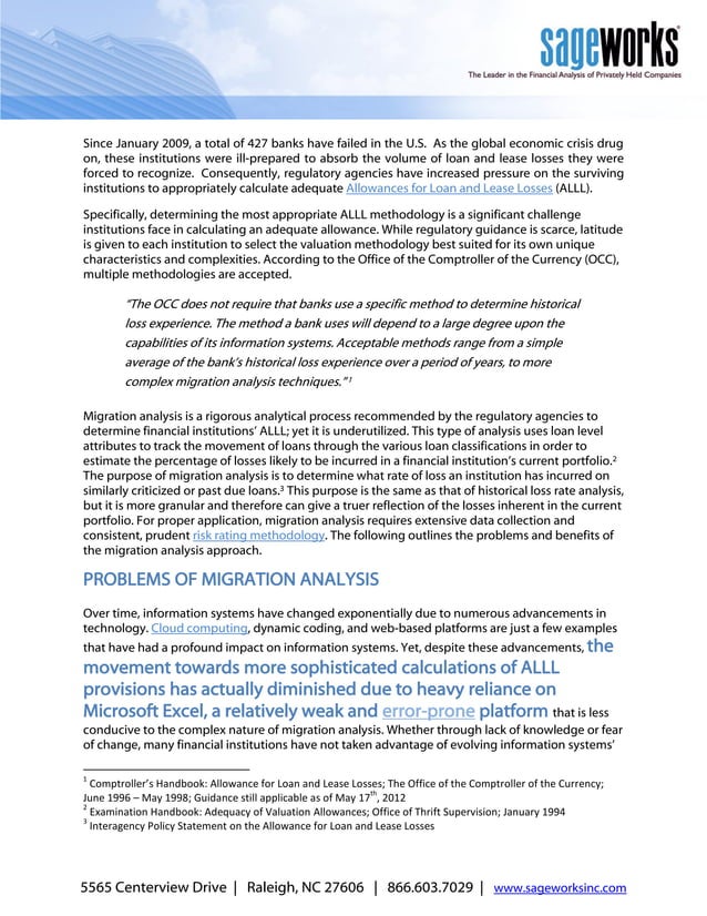 Pros and Cons of Migration Analysis | PDF