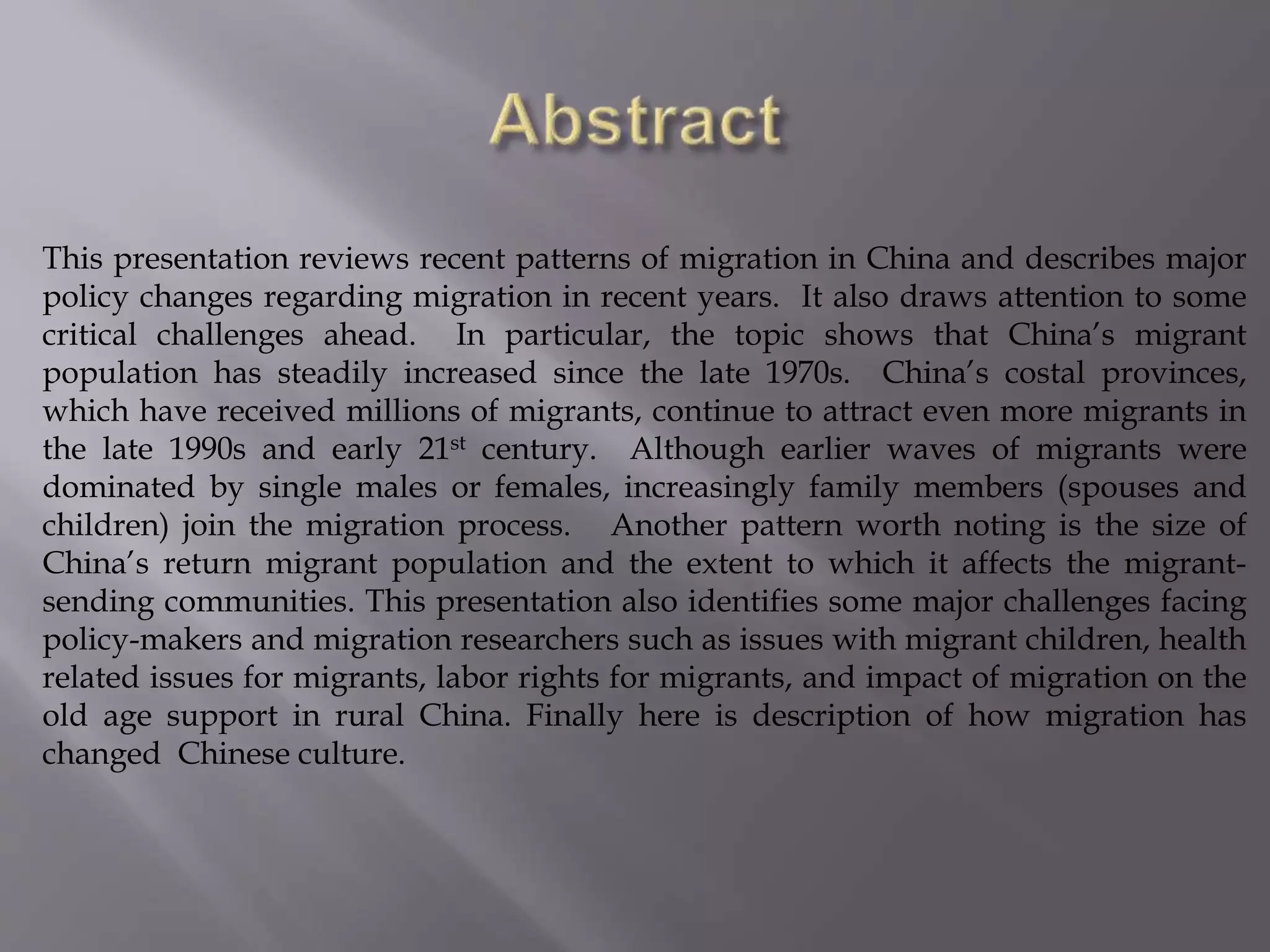 MIGRATION and china’S social changes.pptx