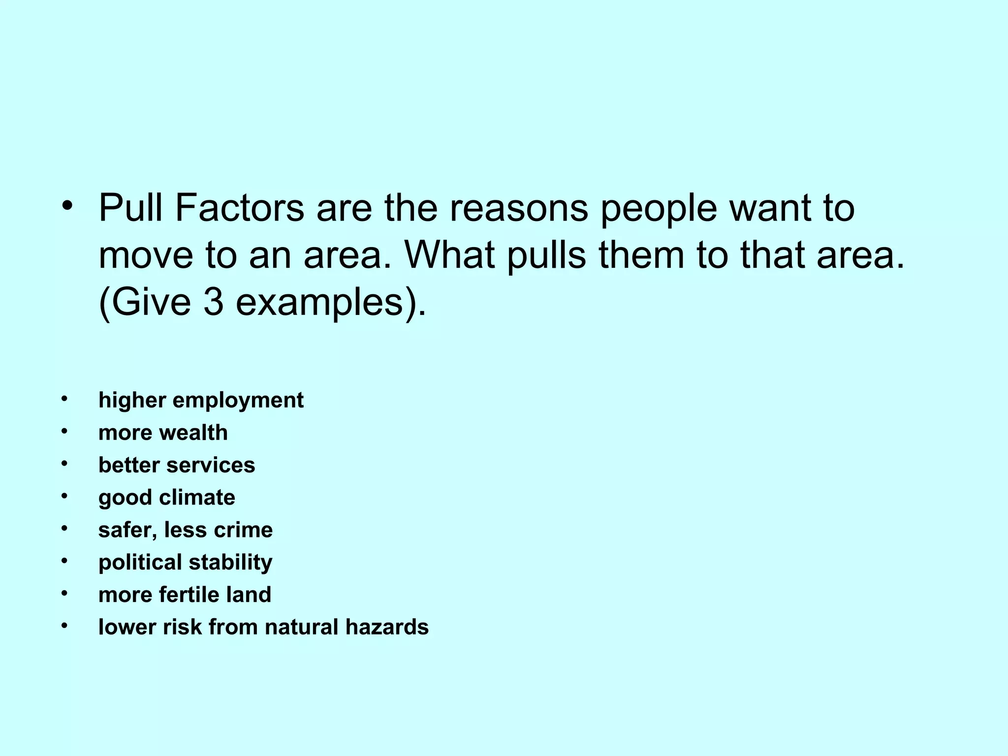 Migration And Push Pull Factors | PPT