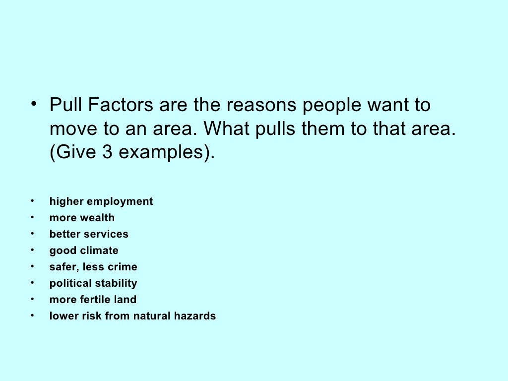 Migration And Push Pull Factors