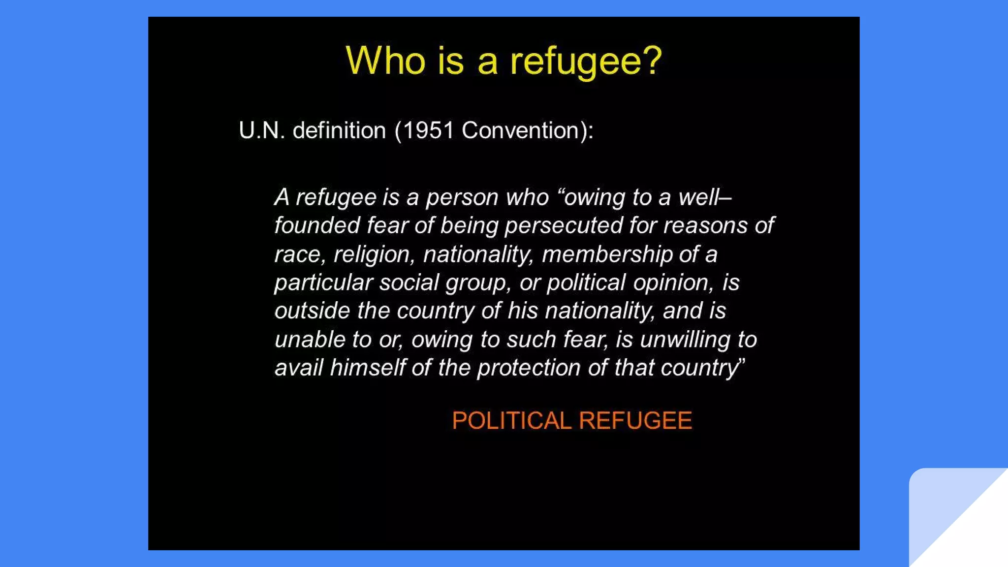 Migration and refugee presentation | PDF