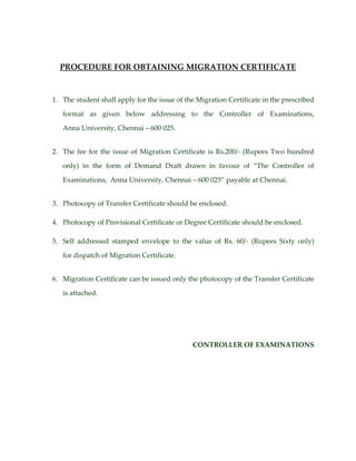 Migration certificate | PDF