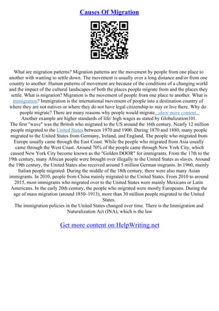 Migration Essay | PDF