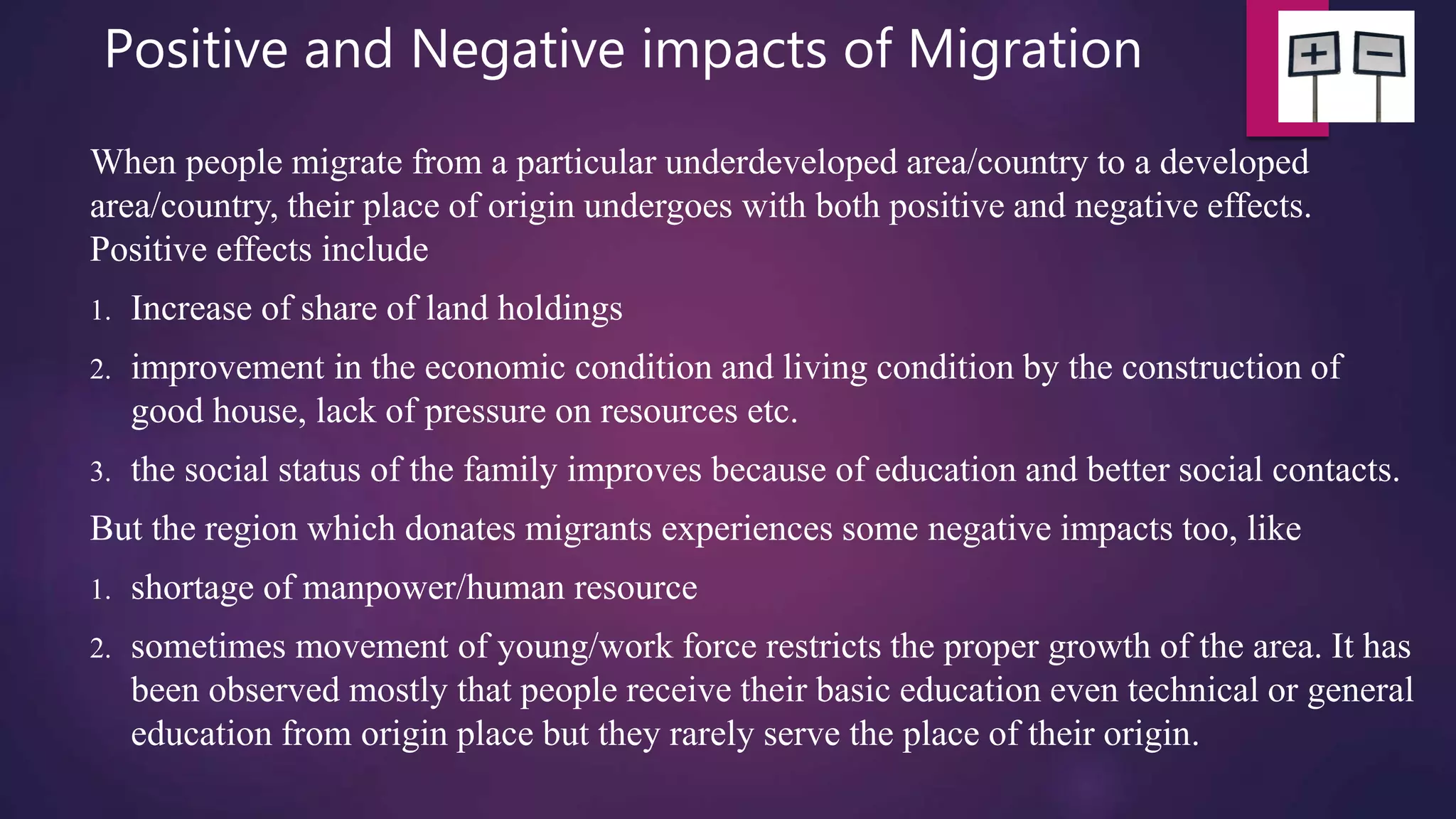Migration: factors barriers its impact | PPT
