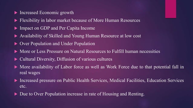 Migration: factors barriers its impact | PPT | Economy | Business and ...