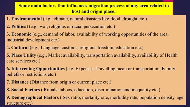 Migration: factors barriers its impact | PPT | Economy | Business and ...