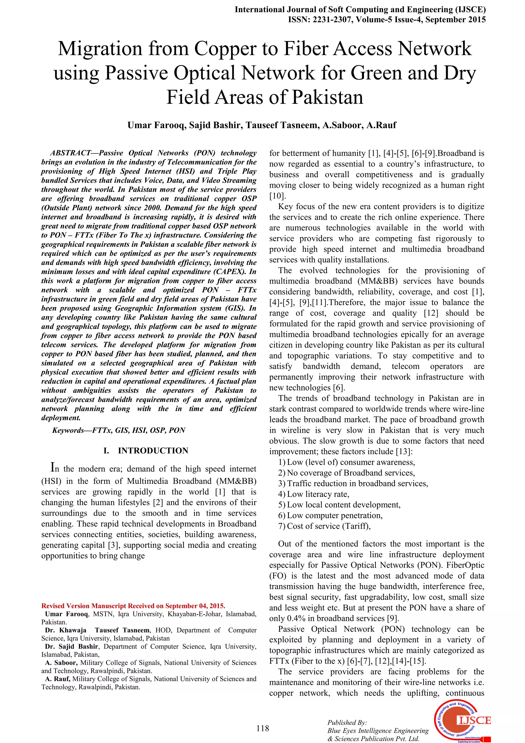 FTTH Planning using GIS | PDF