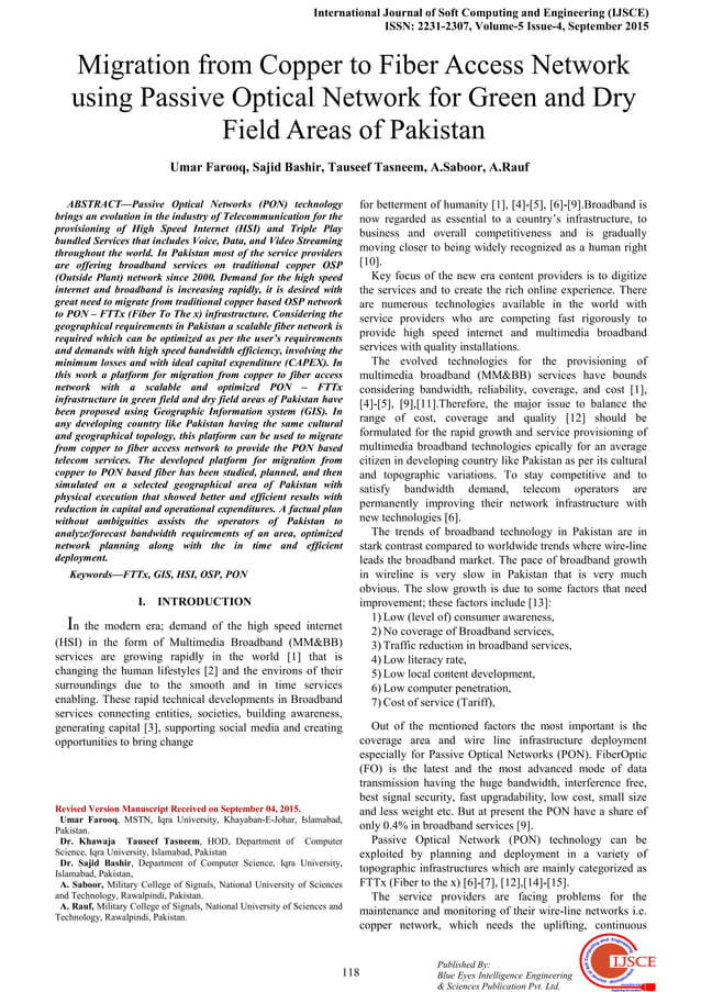 FTTH Planning using GIS | PDF