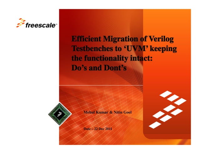 Efficient Migration of Verilog Testbenches to 'UVM' Keeping the ...
