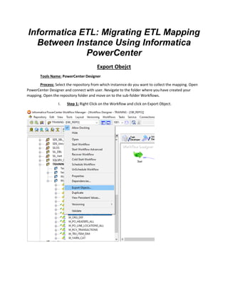 Migration informatica mapping between instance | PDF