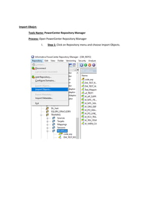 Migration informatica mapping between instance | PDF