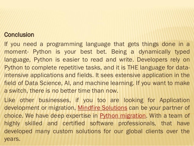Migration Of Applications To Python Is The Most Prudent Decision Ppt