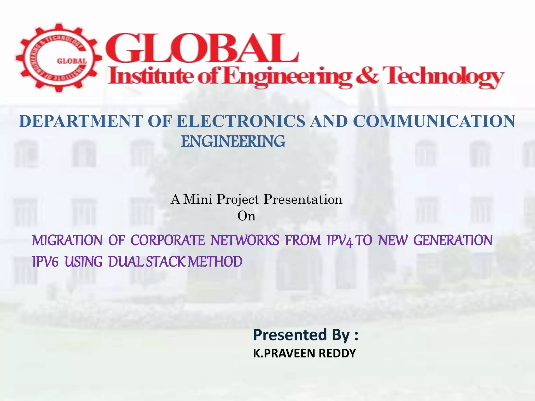 Migration of corperate networks from ipv4 to ipv6 using dual stack | PPTX | Computer Networking ...