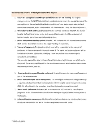 Migration plan for District Trishuli Hospital Nuwakot 2016 | PDF
