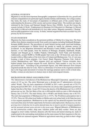 Migration Profile of Odisha with focus on Bhubaneswar | PDF
