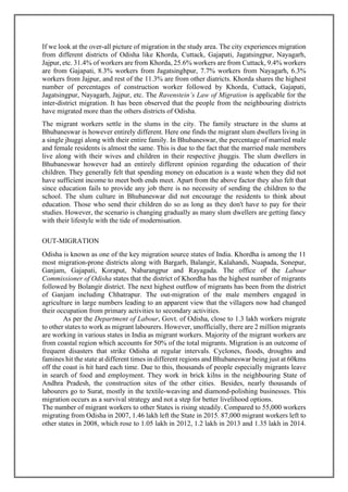 Migration Profile of Odisha with focus on Bhubaneswar | PDF