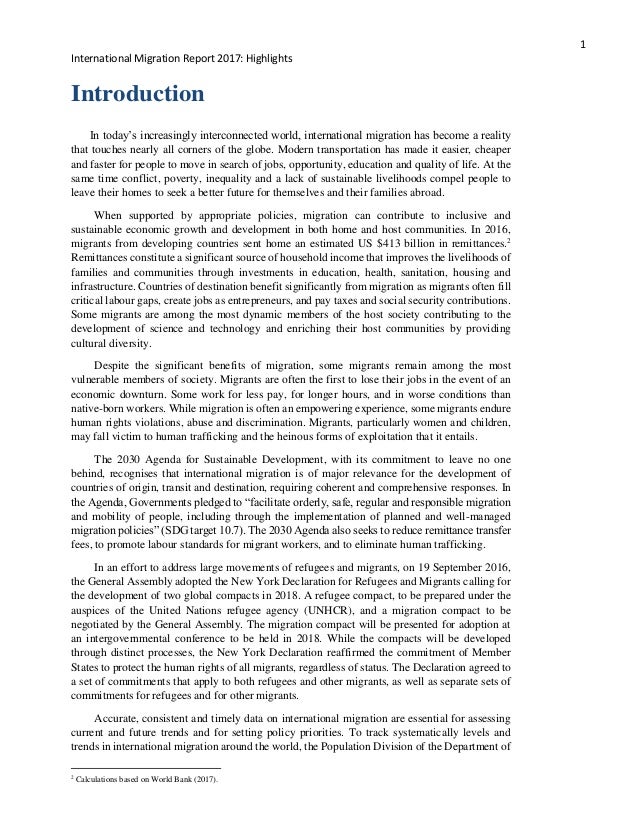 Migration report2017 highlights